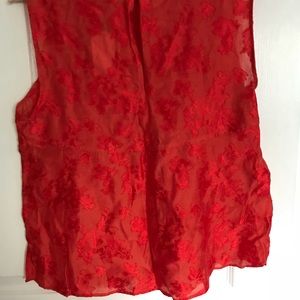 Mango | Tops | Jacquard Top From Mango In Deep Rust Orange Color | Poshmark